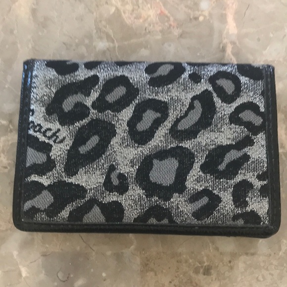 Coach | Bags | Vintage Coach Leopard Print Leather Trimmed Wallet ...